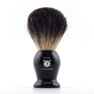 henry cavendish gentleman's 100% pure badger hair shaving brush - perfect brush for a soap or cream shave using a shaving razor, double edge razor, safety razor or straight razor