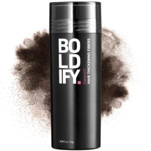 boldify hair fibers (28g) - fill in thinning and fine hair for an instantly fuller, thicker look - 14 shades for women & men - dark brown