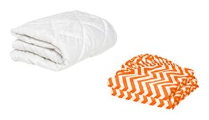 bkb toddler mattress protector and 2 chevron sheets, orange