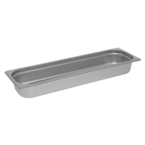 hubert 1/2 size long steam table pan 22 gauge stainless steel - 2 1/2"d