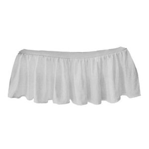 bkb solid ruffled round crib skirt, white