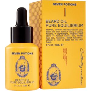 seven potions beard oil 1 fl oz fragrance free beard softener. stops beard itch. natural beard conditioning oil. contains jojoba oil (pure equilibrium)