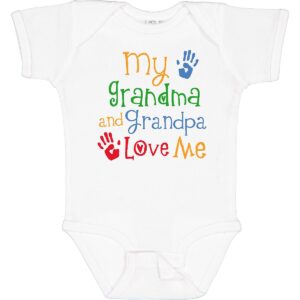 inktastic my grandma and grandpa love me baby bodysuit 6 months 0020 white 26a30