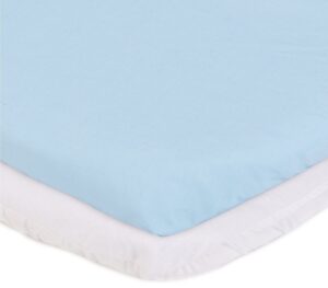 ababy bassinet mattress protector and sheet combo, blue, 16" x 32"