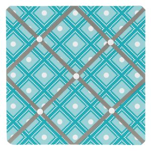 sweet jojo designs turquoise blue gray and white mod elephant fabric memory/memo photo bulletin board