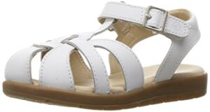 stride rite girls summer time sandal (toddler/little kid),white,5 m us toddler