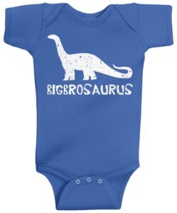 threadrock baby boys' bigbrosaurus infant bodysuit 24 months royal blue