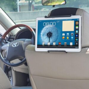 tfy universal car headrest mount holder with angle- adjustable holding clamp for tablets -compatible with ipad 9th gen - ipad mini - ipad air - ipad pro - samsung galaxy tab s8 - tab a and more