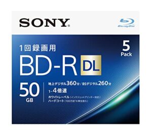 sony 4x bd-r dl 5 pack 50gb white printable 5bnr2vjps4