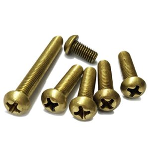 m3 x 6mm phillips pan head machine screws,brass,metric,full thread,right hand,pk 100