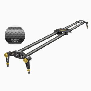 limostudio (upgraded) 47 in carbon fiber camera slider / 120cm dolly track rail, smooth bearing stabilizer, height adjustable, spirit level, agg1982