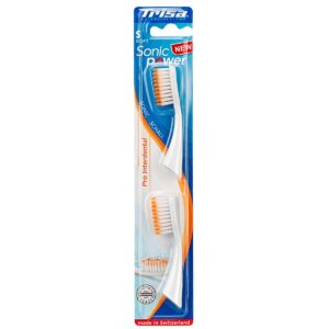 trisa pro interdental soft replacement brushes for trisa sonic power electric toothbrush. brand quality made in switzerland.