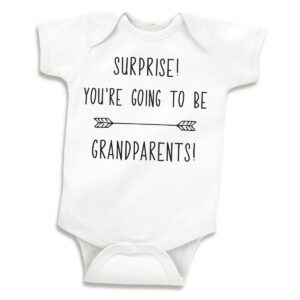 bump and beyond designs surprise pregnancy announcement grandparents, newborn bodysuit, white, 0-3 months