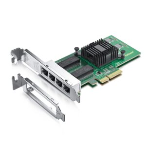 1000mbps gigabit ethernet converged network adapter (nic) with intel i350 chip | ethernet pci express nic network card | quad copper rj45 ports | pci express 2.1 x4 | compare to intel i350-t4