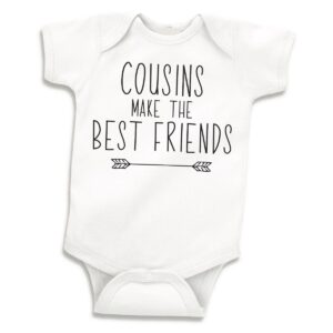 bump and beyond designs pregnancy reveal to family, cousins make the best friends one piece, white, 0-3 months