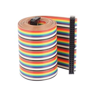 uxcell rainbow idc flat ribbon cable connector, f/f, 50p, 50 way, 1.28 m, 4.2', 2.54 mm pitch