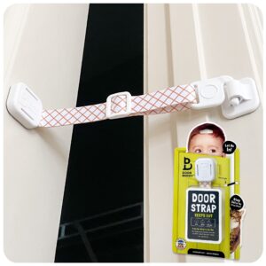 door buddy adjustable baby proof door strap for cats - caramel. no need for cat gate or baby gate with pet door. child proof door to cat litter box room. simple cat door interior door alternative.