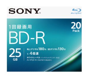 sony 4x bd-r 20 pack 25gb white printable 20bnr1vjps4