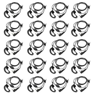 abcgoodefg g shape ear-clip earpiece headset mic compatible with kenwood puxing baofeng uv-5r uv-82 bf-uv5r tyt uv-5ra hyt 666s 777s 888s retevis h-777 talkabout walkie talkie (20pack)