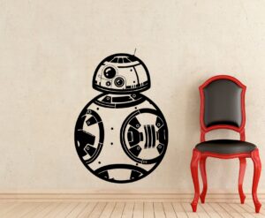 bb-8 wall decal bb 8 droid robot movie vinyl sticker nursery interior art decor home kids room art design removable poster waterproof mural (71m)