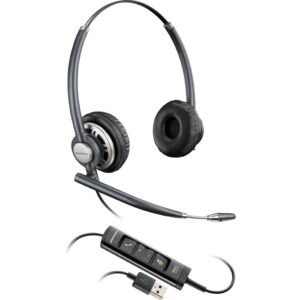 plantronics hw725 encorepro wired headset - da80 included, black