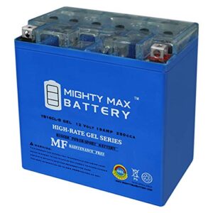 mighty max battery yb16cl-b -12 volt 19 ah, gel type, 250 cca, rechargeable maintenance free sla agm motorcycle battery