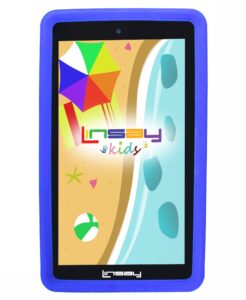 linsay 7" 2gb ram 32gb android 12 tablet with blue kids defender case