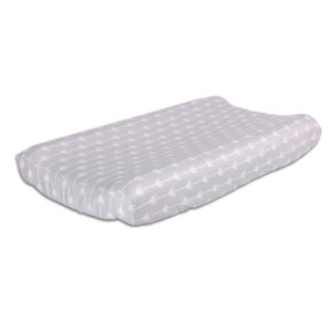 the peanutshell arrow print cotton changing pad cover in grey