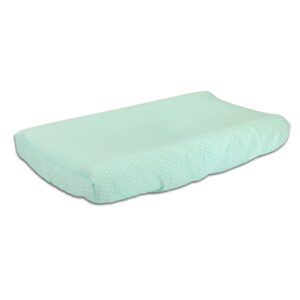 mint green baby changing pad cover with confetti dots by the peanut shell