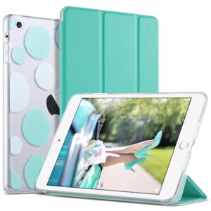 ipad mini 3 case,ipad mini 2 case,ipad mini case,ulak slim bumper smart case stand for apple ipad mini 1/2/3 colorful clear back cover lightweight with auto sleep/wake function, mint green