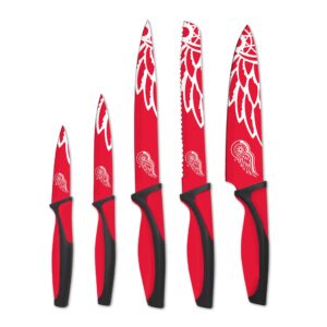 sports vault nhl detroit red wings kitchen knives , 16"l x 1.25"w x 9.75"h