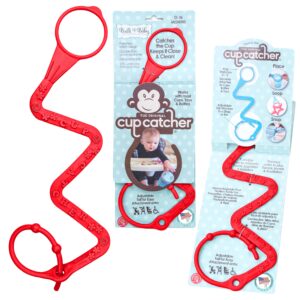 brilli baby cup catcher - sippy cup safety tether, coral - catches the cup, keeps it close & clean