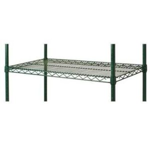 focus foodservice ff2436g green epoxy coated wire shelf, 24" x 36", zinc underplated wire