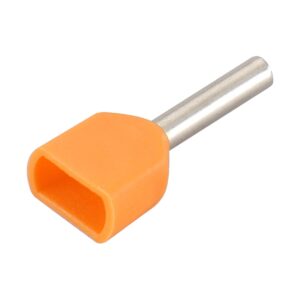 baomain awg 22/0.5mm² wire copper crimp connector twin insulated ferrule pin cord end terminal te0508 orange pack of 200