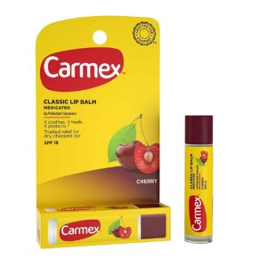 carmex click-stick moisturizing lip balm spf 15 cherry 0.15 oz (pack of 3)