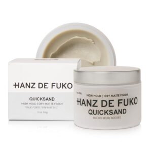 hanz de fuko quicksand – premium men’s hair styling wax & dry shampoo combo – high hold, ultra matte finish – 2 oz.