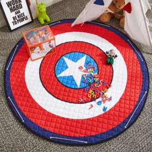 incx baby play mat cute children rug/mat toy storage bag organizer 58x58 inch captain america1