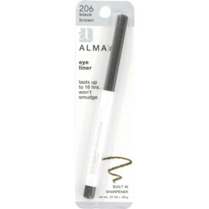 almay eyeliner pencil, black brown [206], 0.01 oz (pack of 3)