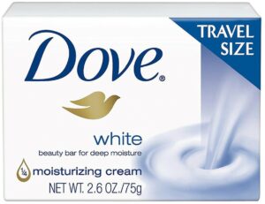 dove white travel size bar soap with moisturizing cream 2.6 oz