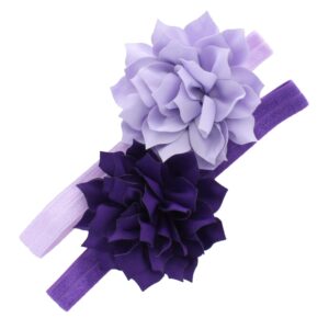 my lello baby petal flower headbands mixed colors 2-pack (light lavender/purple)