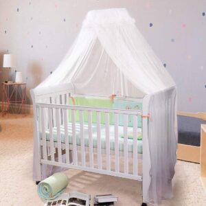 joylife baby net baby toddler bed crib dome canopy netting (white)