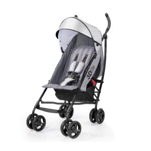 summer infant 3dlite convenience stroller, gray - lightweight stroller with aluminum frame, large seat area, 4 position recline, extra large storage basket - infant stroller for travel and more