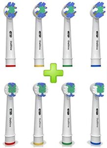 the best oral b electric toothbrush replacement heads | remove plaque & decrease gingivitis | oral b replacement heads | 4 regular oral b electric toothbrush heads + 4 free soft brush oral b heads (8)