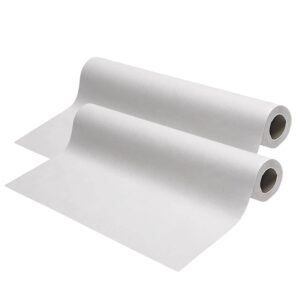 exam table paper - 18''x125’ disposable standard white textured crepe medical barrier cover roll - wide paper rolls for spas, daycares, doctors, chiropractors, examination and massage tables (2)