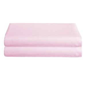 babydoll bedding poly cotton set of 2 bassinet sheets, pink, 17" x 31"