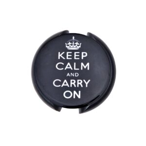 designed stethoscope id tag (keep calm carry on steth tag_black)