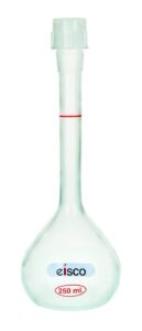 eisco volumetric flask, 100ml - polypropylene, with screw cap autoclavable- eisco labs