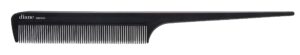 diane ionic rat tail comb – anti-static fine tooth comb and hair-cutting, styling tool for women, men, hair stylists, barbers with long thin handle, black, 8 inches, dbc043