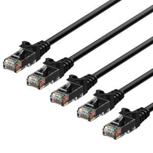 rankie rj45 cat6 snagless ethernet patch cable, 1gpbs transfer speed, 15 feet, (black)