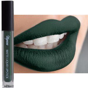 mynena dark green long-lasting matte liquid lipstick | intense color, smudge-proof & waterproof | comfortable, hydrating shea butter | vegan & cruelty-free | jocelyne